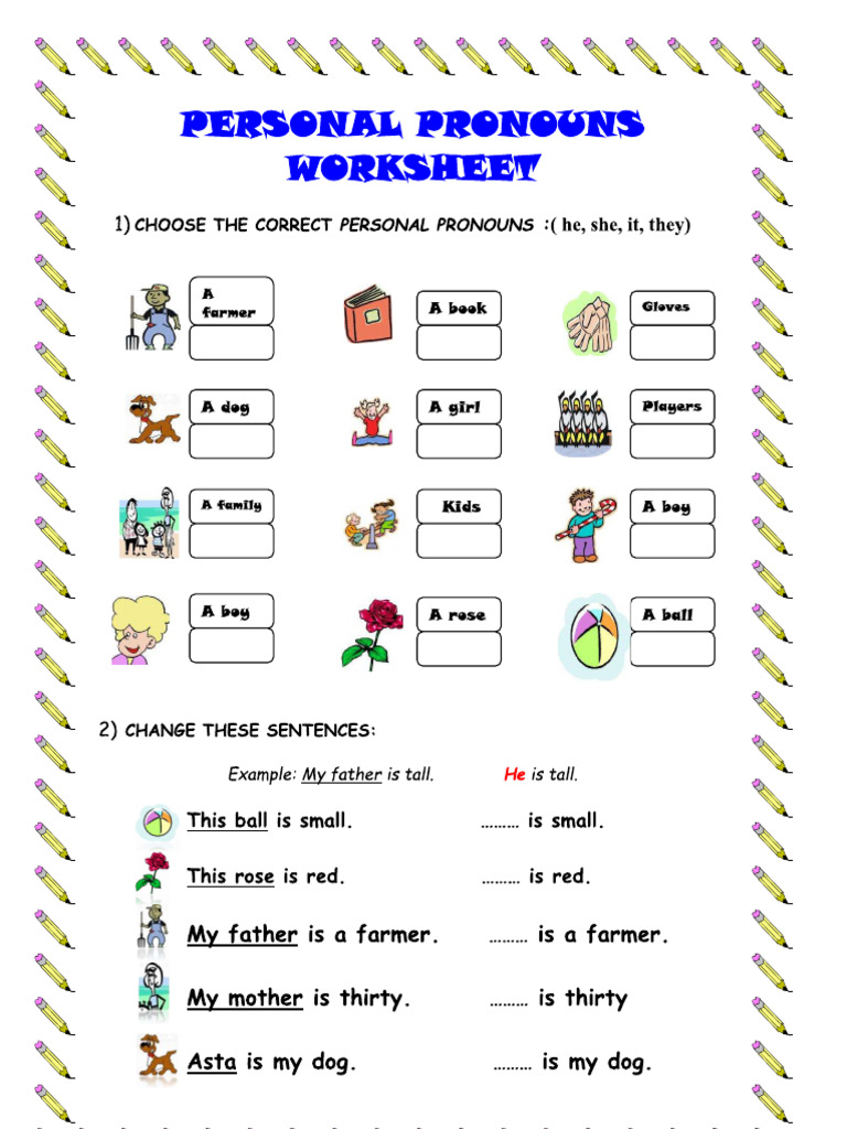 Personal Pronouns Worksheet | PDF