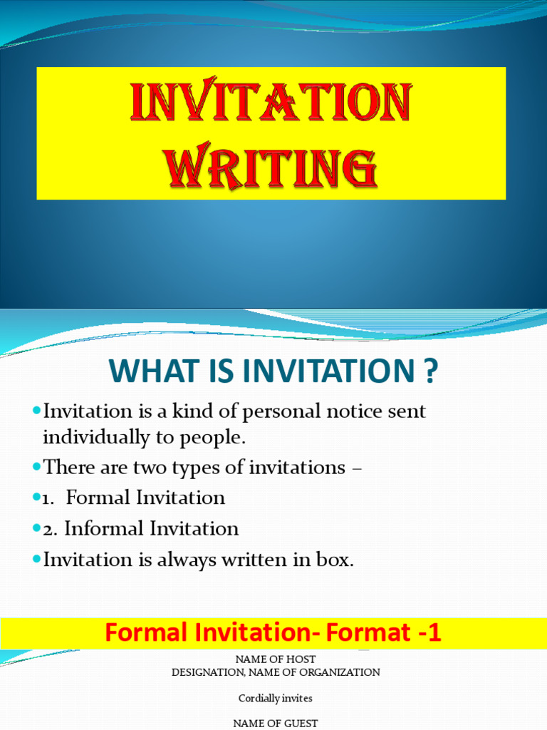 Invitation Writing | PDF
