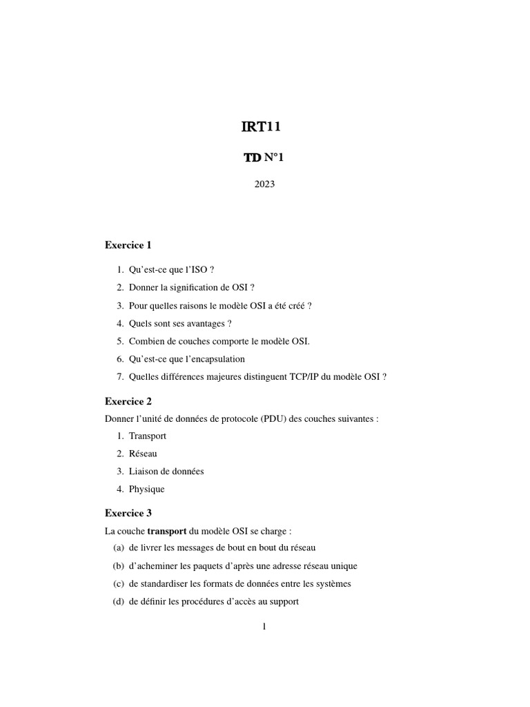 TD N°1 | PDF