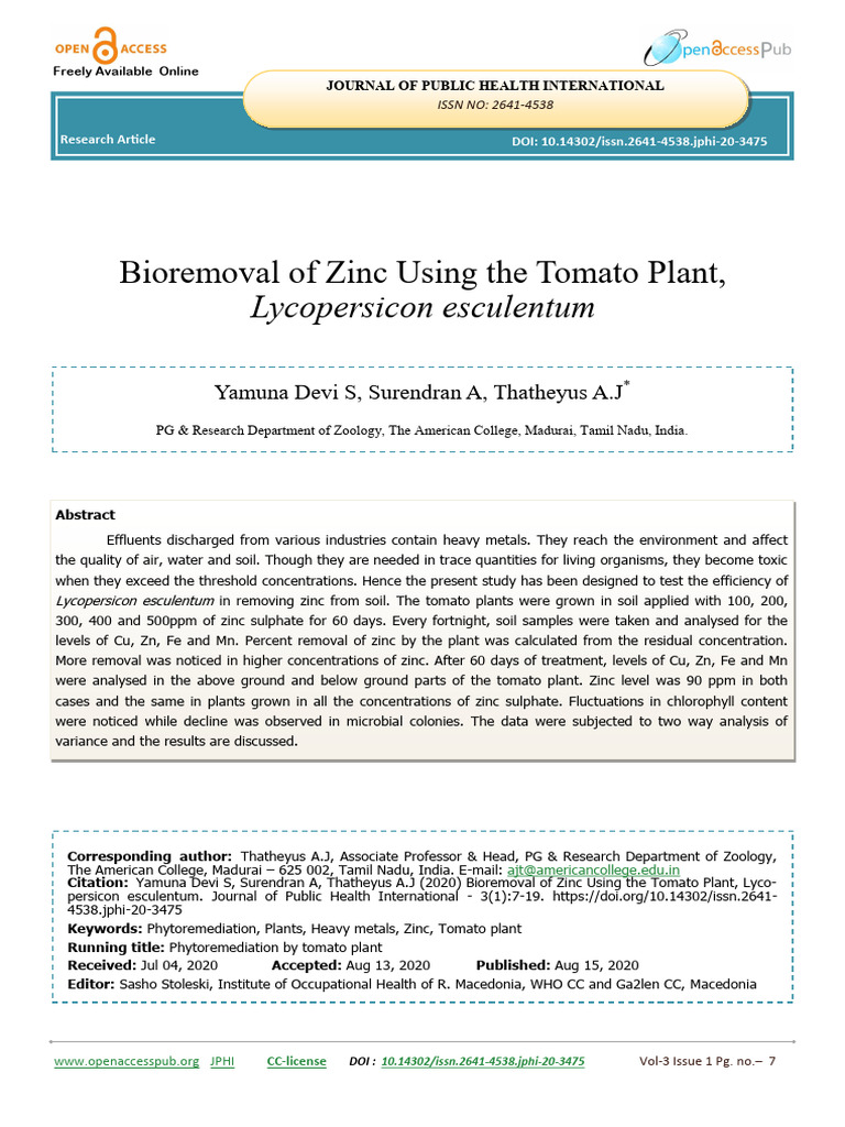 Bioremoval of Zinc | PDF