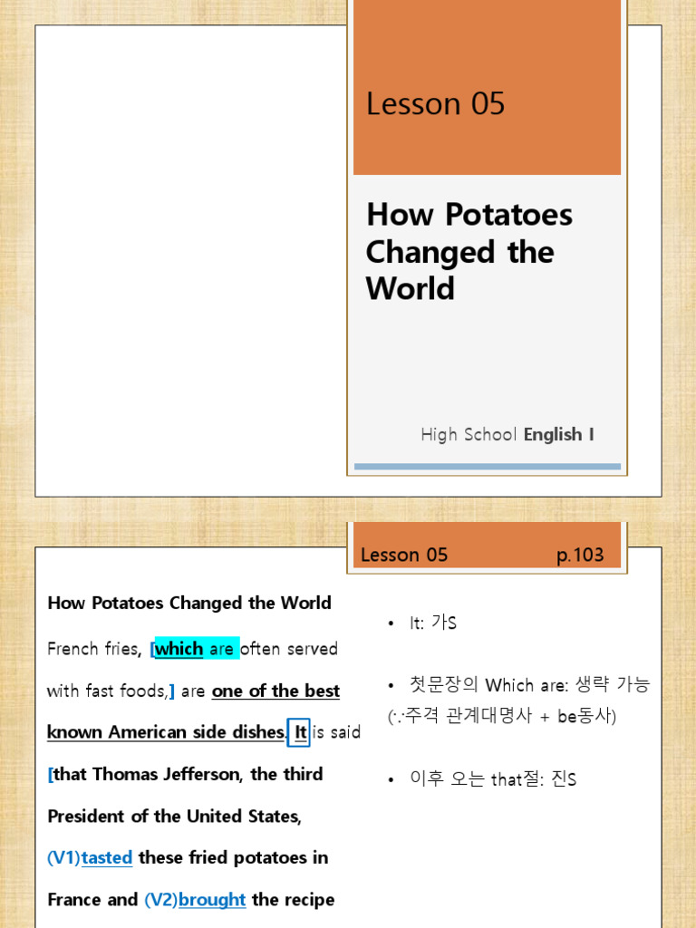 Lesson 05: How Potatoes Changed The World | PDF
