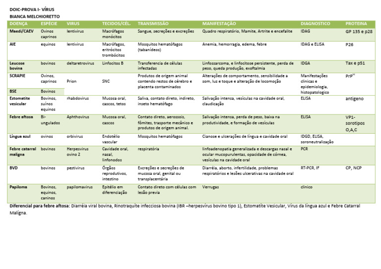 DOIC Prova I Tabela | PDF