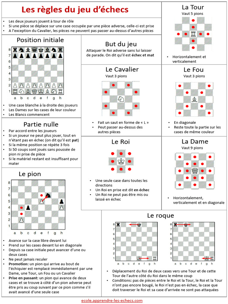 Aide Mémoire Règles Des Échecs | PDF