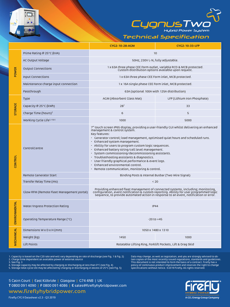 Firefly Cygnus Two Datasheet Q3 2019 | PDF