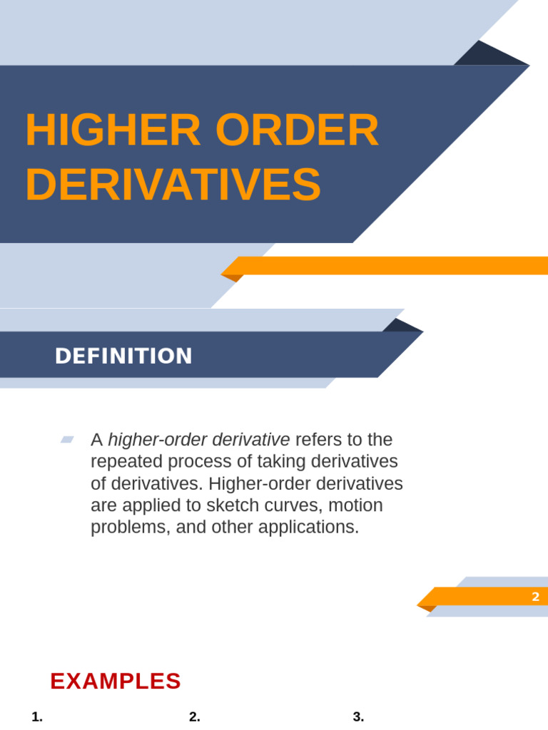 Higher Order Derivatives Lecture | PDF