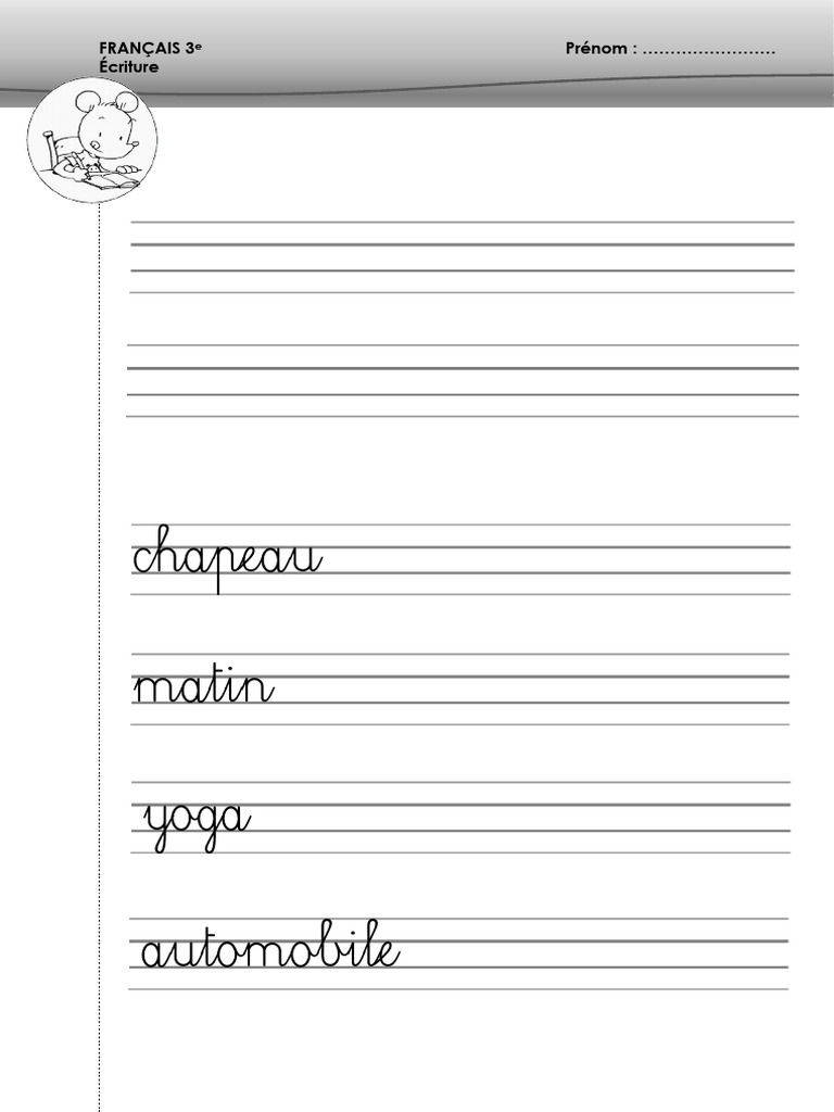 Fiche Ecriture A Imprimer | PDF