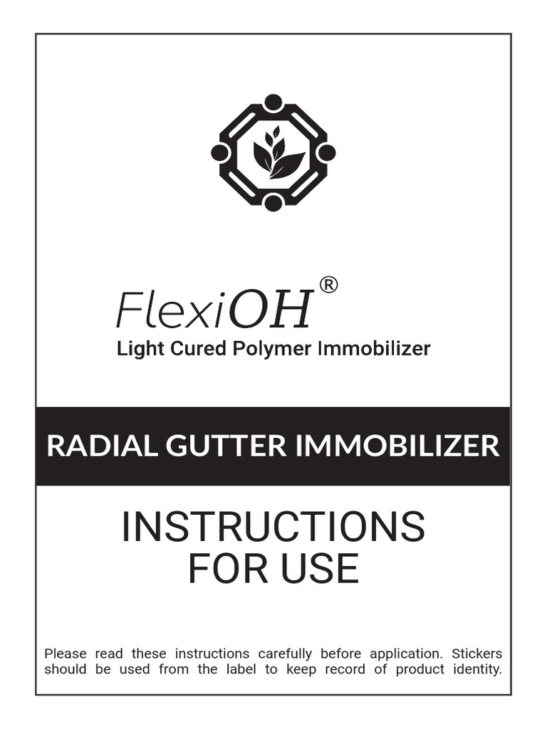 Instructions For Use: Radial Gutter Immobilizer | PDF