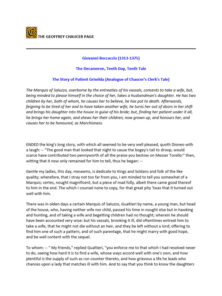 The Tale of Patient Griselda | PDF