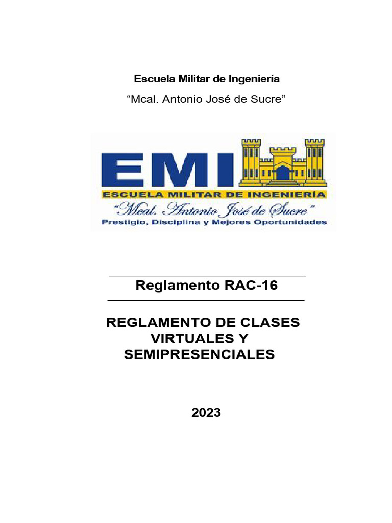 RAC-16 Proyecto Del Reglamento de Clases Virtuales 2023 | PDF ...