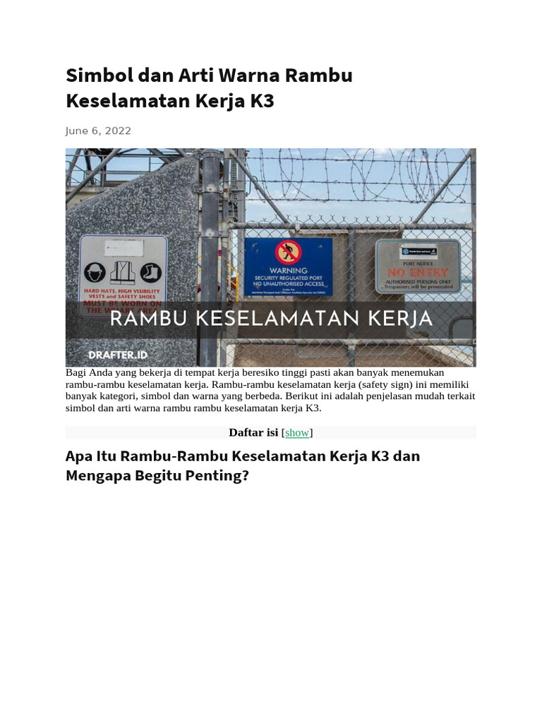 mengenal rambu k3 | PDF