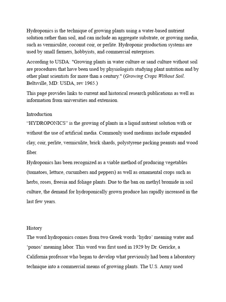 Hydroponics | PDF