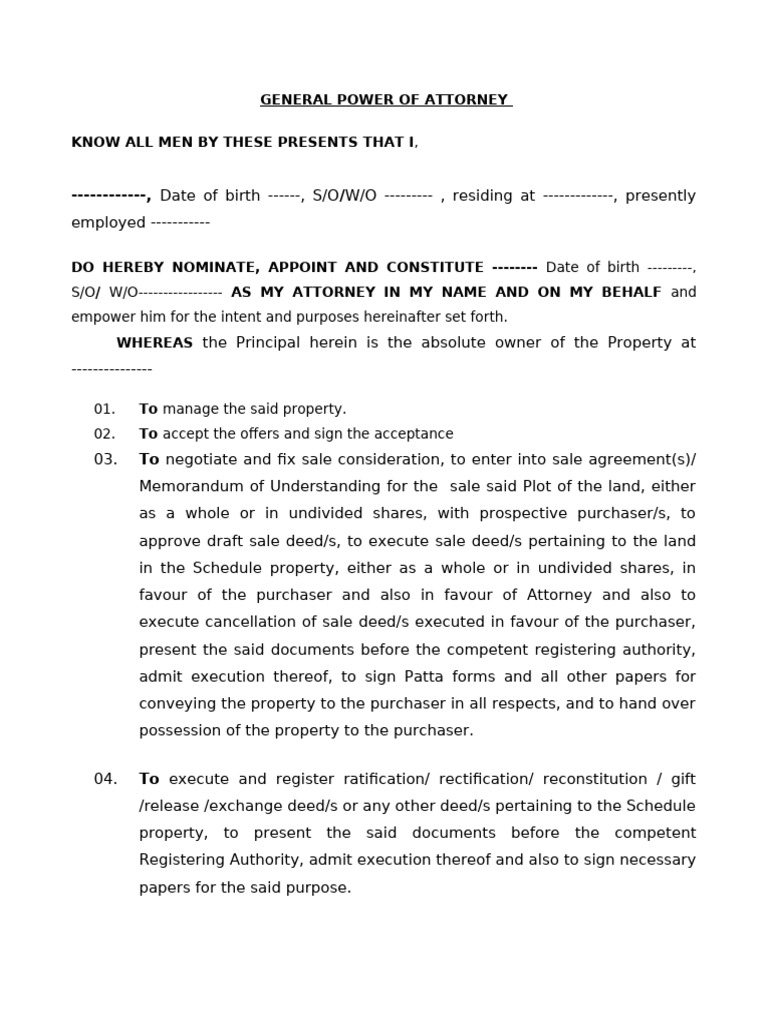 General Power of Attorney | PDF