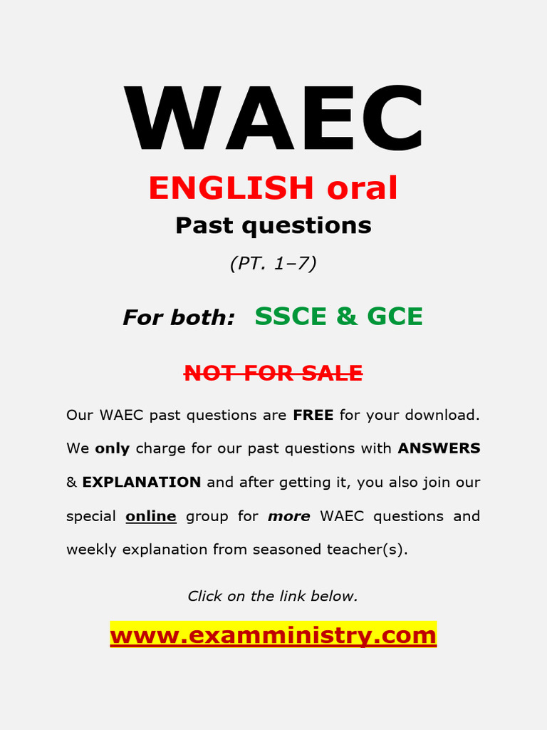 Waec Eng Oral Questions | PDF
