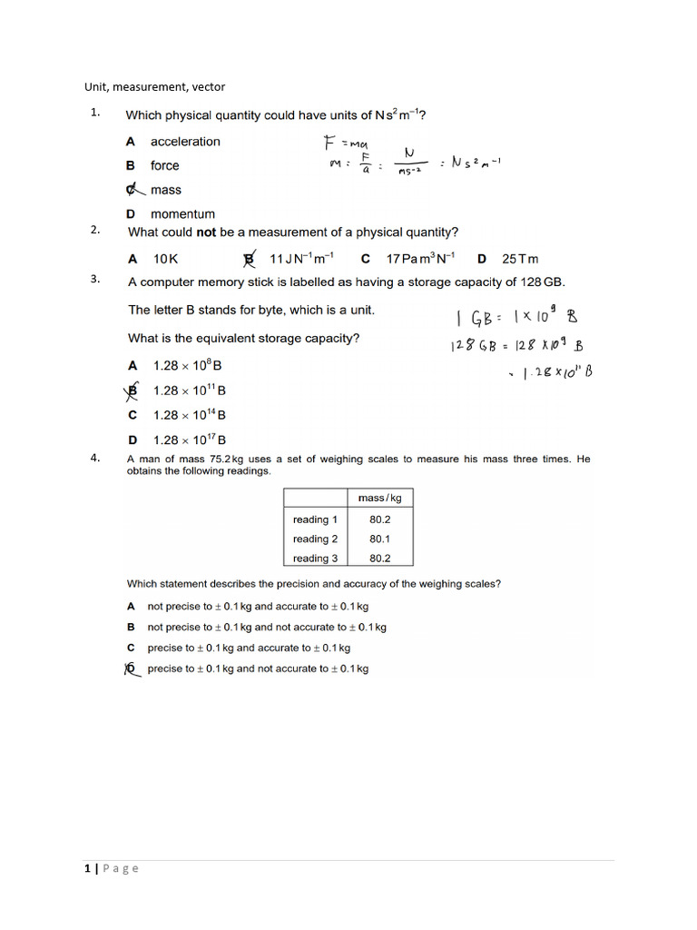 Ellston 11C Unit, Measurement, Vector | PDF