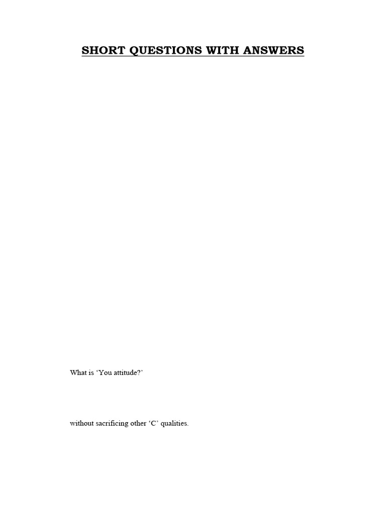 BCRW (Short Answers) | PDF