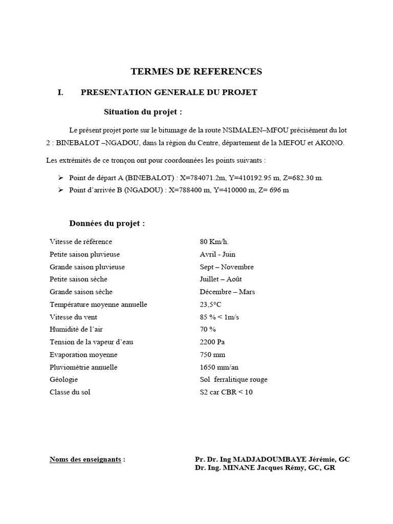 Projet Route - 4GC - 2022-2023 | PDF