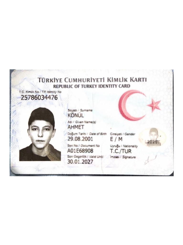 Republic of Turkey Identity Card | PDF
