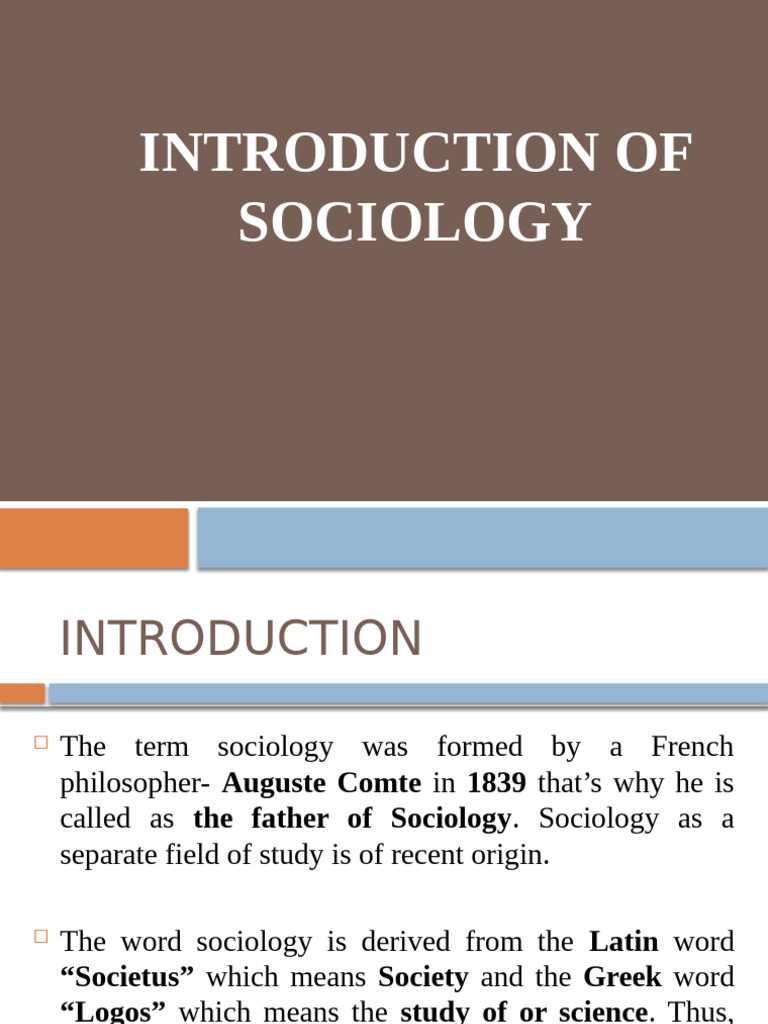 Introduction of Sociology | PDF