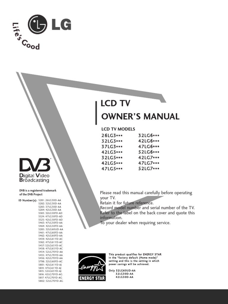 LG TV Manual Eng | PDF | Hdmi | Set Top Box