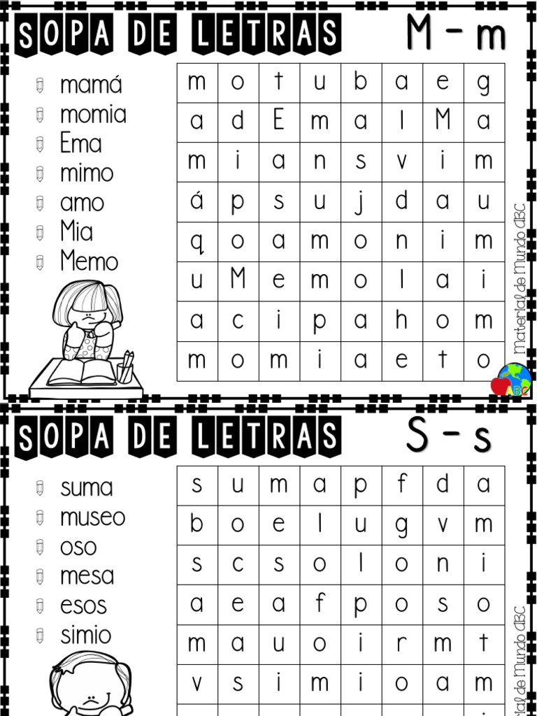 Sopa de Letras Silabas | PDF