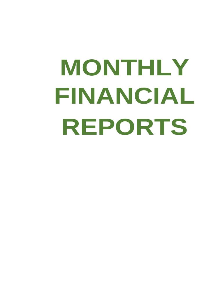 Monthly Financial Report | PDF