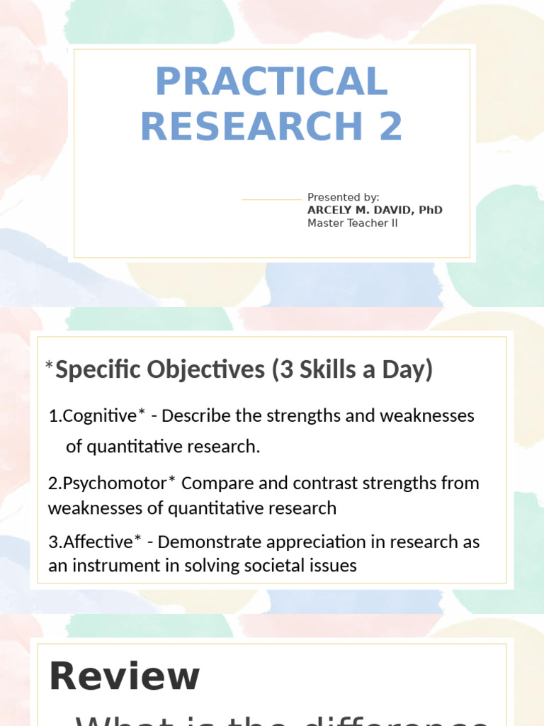 PR2 Characteristics of Quantitative Research 1 | PDF