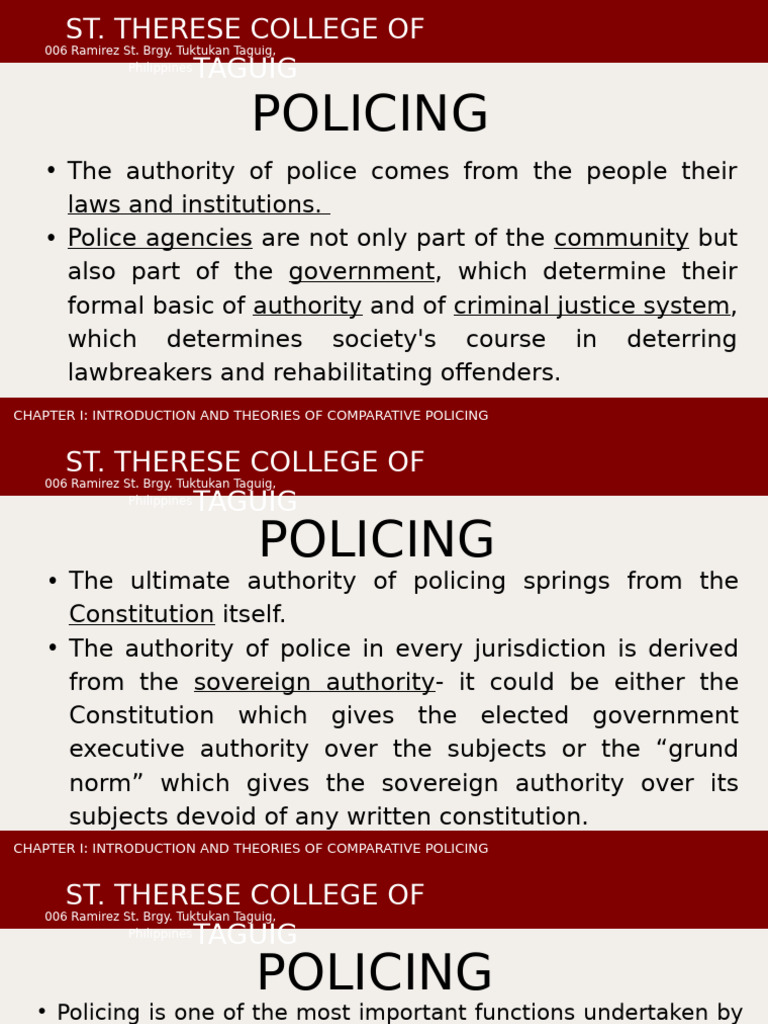 Chapter 1 Comparative Models of Policing Aug. 12 2024 | PDF