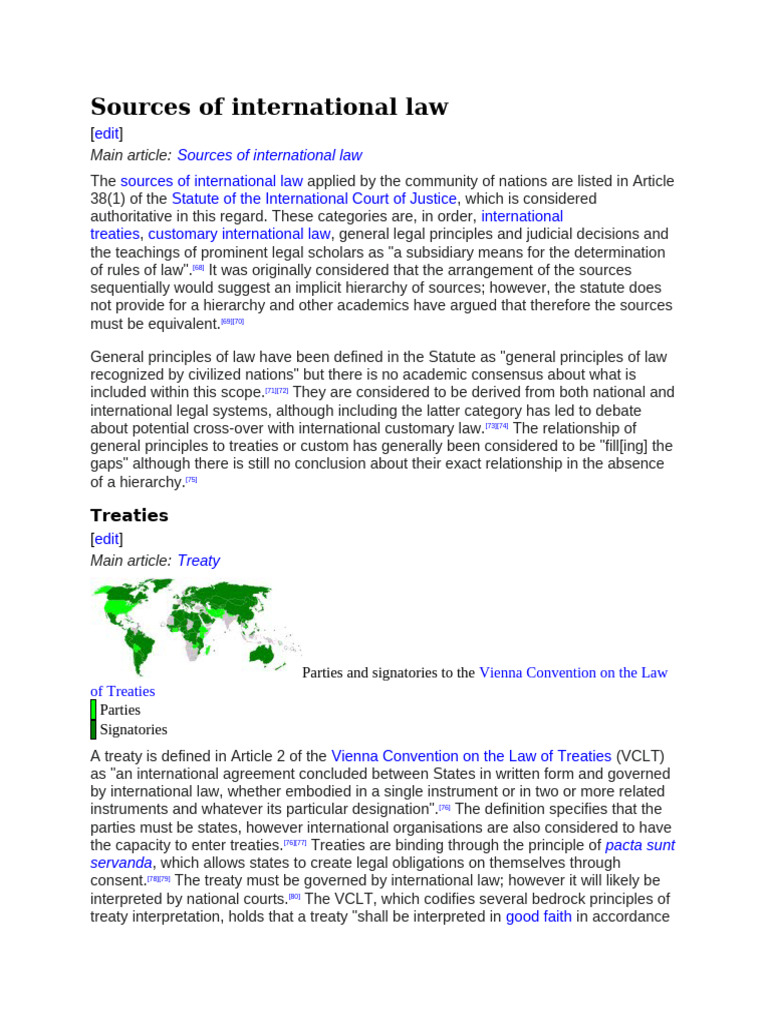 Sources of International Law | PDF