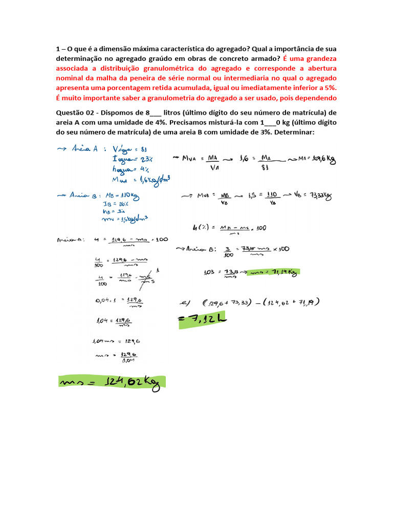 Prova Mat. Respondida | PDF