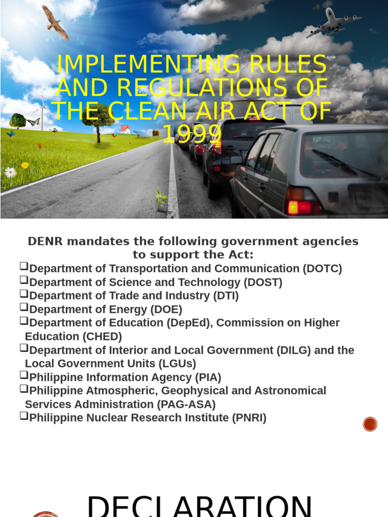 Implementing Rules and Regulations of The Clean Air | PDF