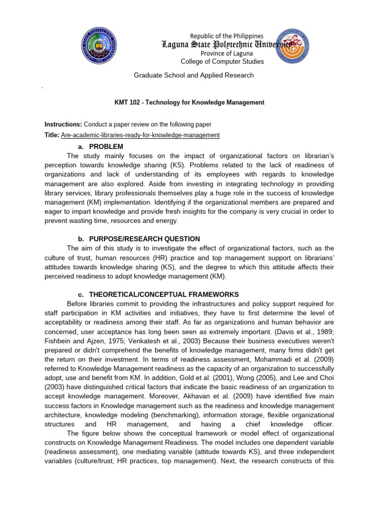 Knowledge Management - Paper Review 1 | PDF | Knowledge Management ...