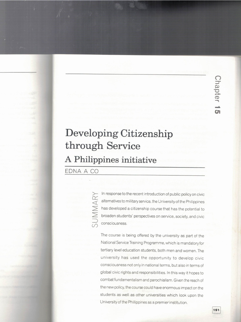 18 - Developing Citizenship Through Service-A Philippines Initiative | PDF