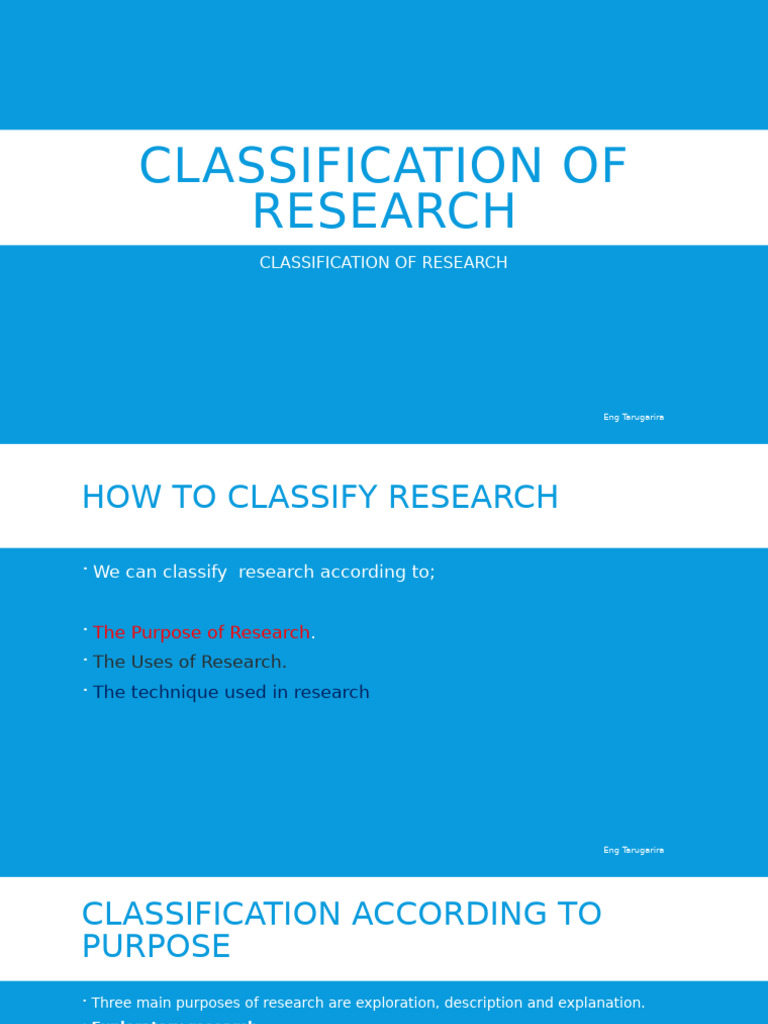 Classification of Research-Tutorial 2 | PDF | Methodology ...