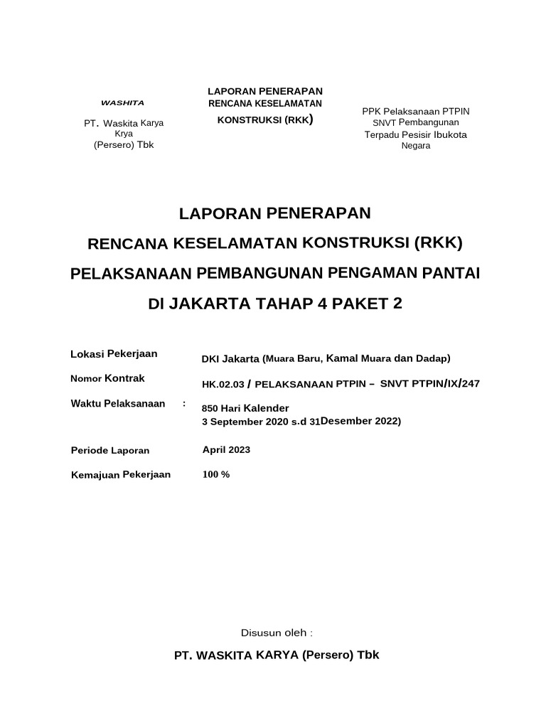 Laporan RKK April 2023 | PDF