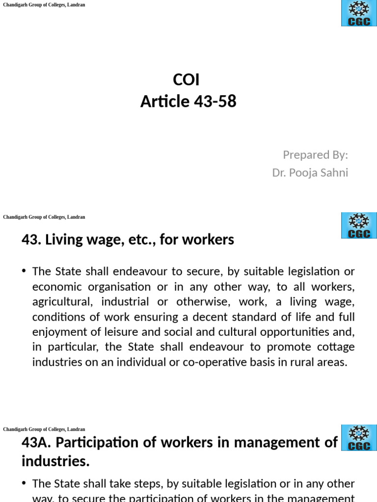 COI Article 43-58 | PDF