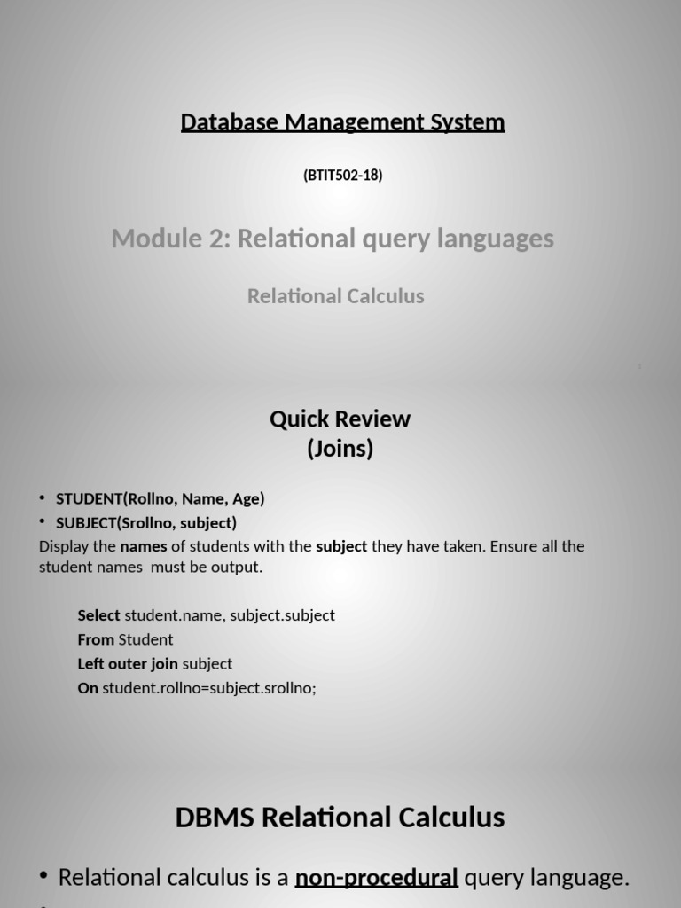 Relational Calculus | PDF