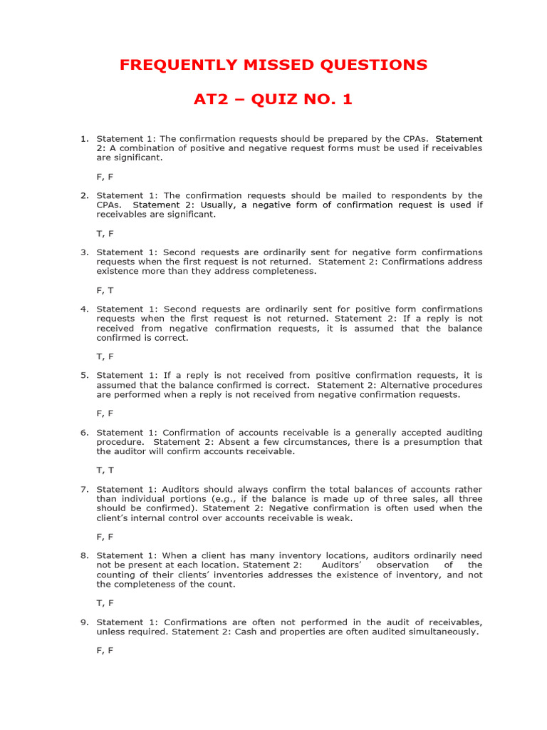 FMQ At2 Quiz 1 PDF | PDF