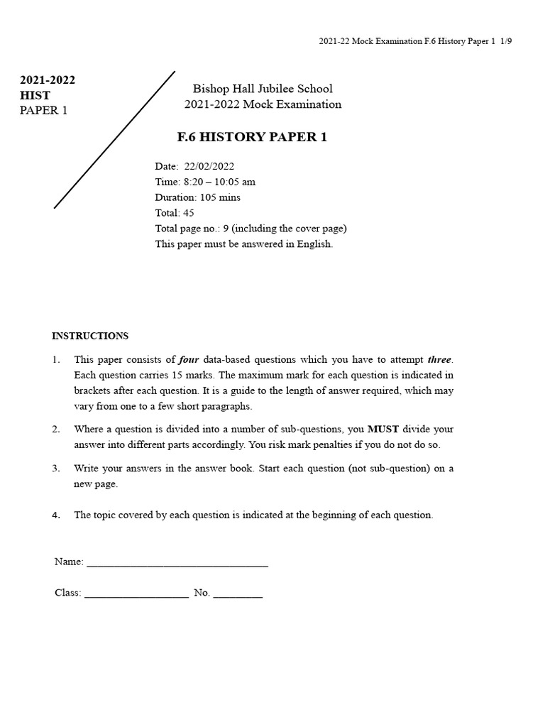 BHJS 2122 Paper1 | PDF