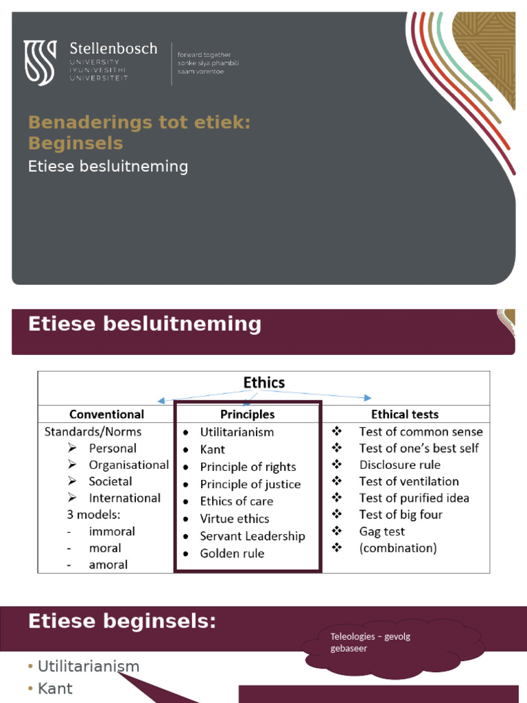Etiese Beginsels (SUNLearn Copy) | PDF