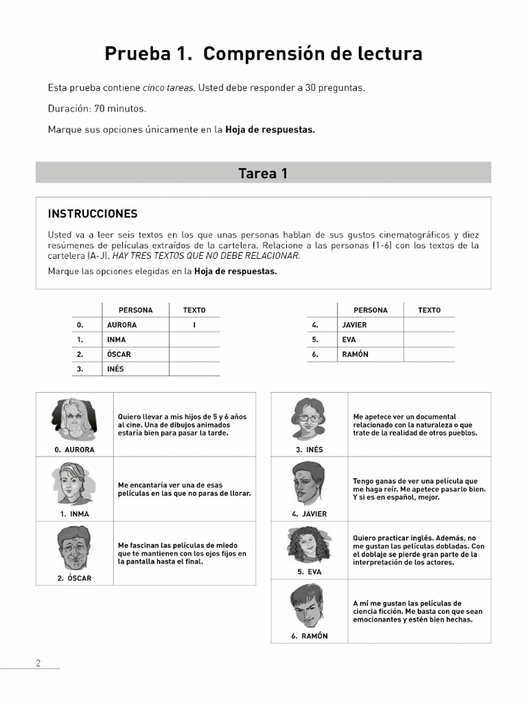 Prova B1 Dele 2015 | PDF