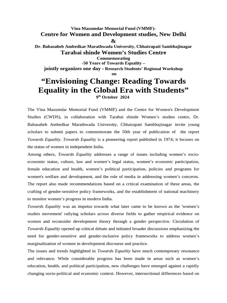 Call For Papers - Regional Workshop (Final) | PDF | Intersectionality ...