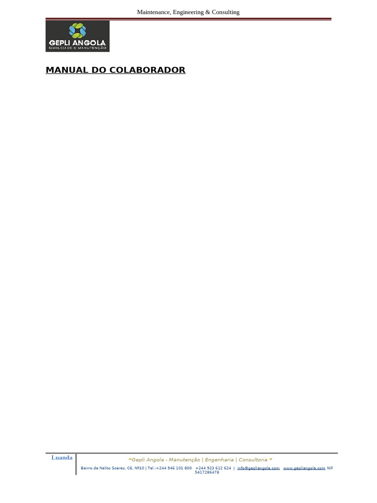 Manual Do Colaborador - Gepli | PDF