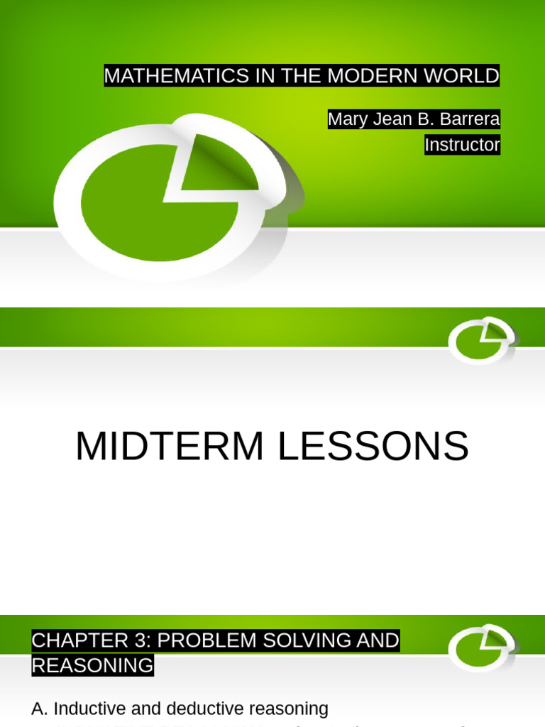 MATHEMATICS IN THE MODERN WORLD Lessons | PDF