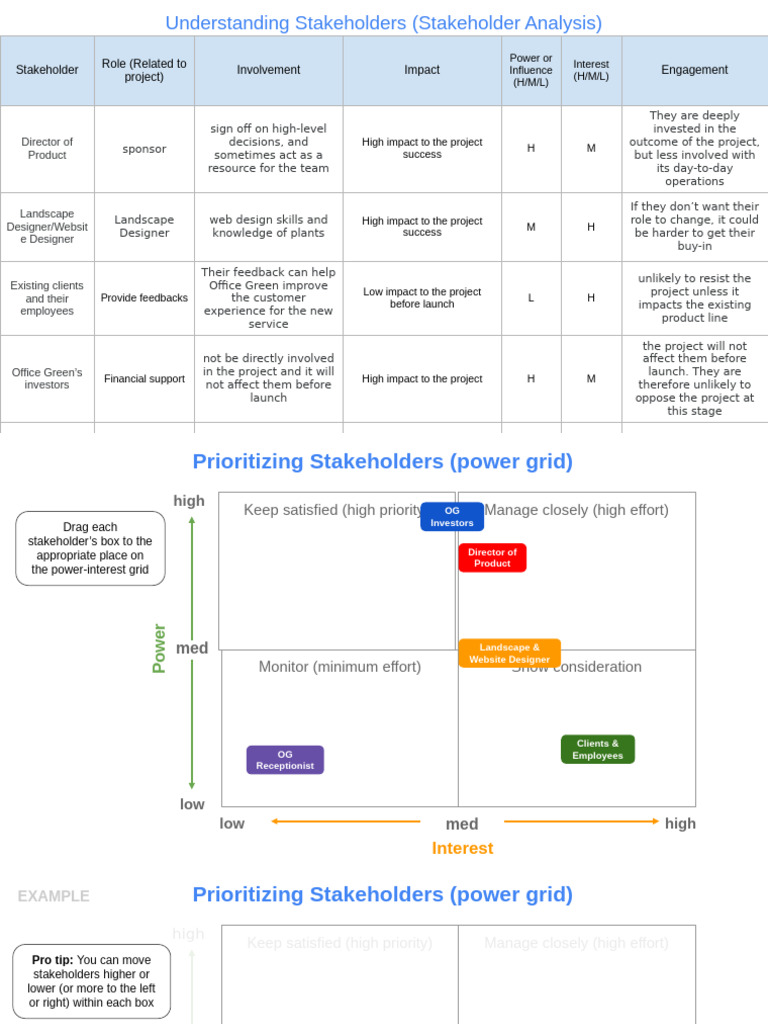 Activity Template - Stakeholder Analysis and Power Grid | PDF