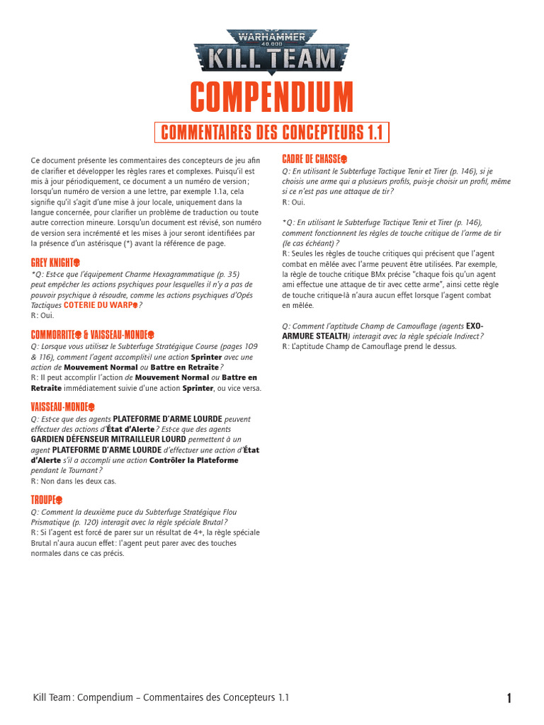 Compendium: Commentaires Des Concepteurs 1.1 | PDF