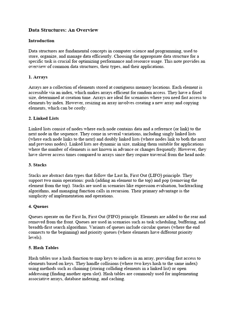 Data Structure Note | PDF