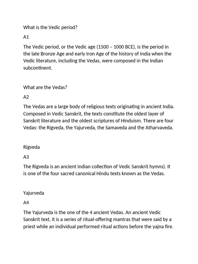 Vedic Period | PDF