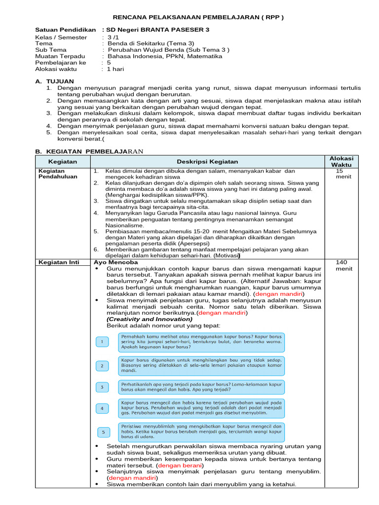 Tema 3 Sub 3 PB 5 KPK | PDF