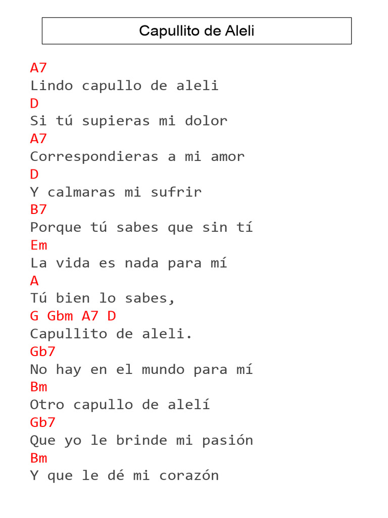 Capullito de Aleli | PDF