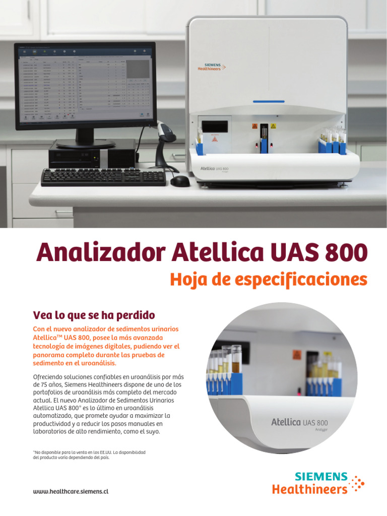 Ficha Técnica Siemens Atellica UAS 800 | PDF